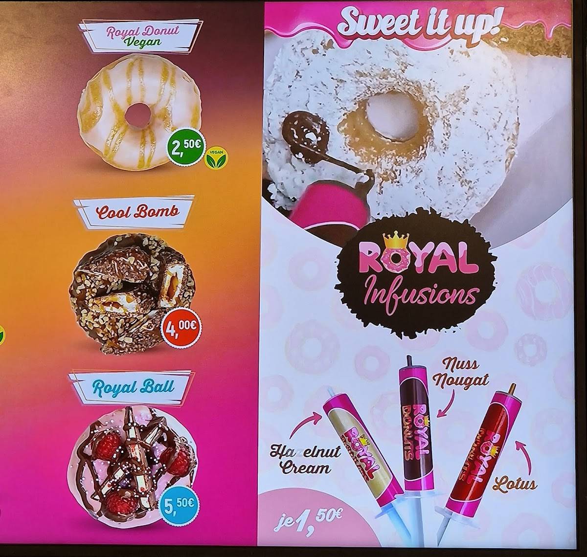 Speisekarte von Royal Donuts Salzburg, Salzburg, Wolf-Dietrich-Straße 8