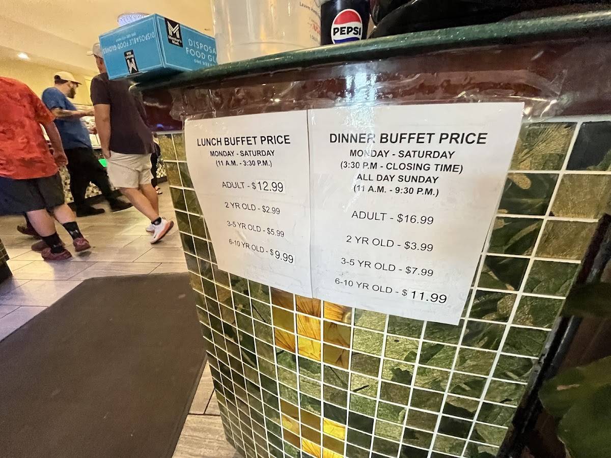 Menu at Royal House Buffet restaurant, Wilkes-Barre Township