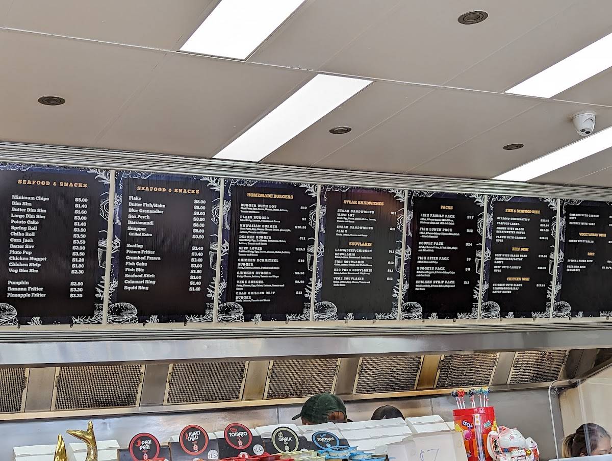 Menu at Rubicon Fish Shop fast food, Ballarat Central