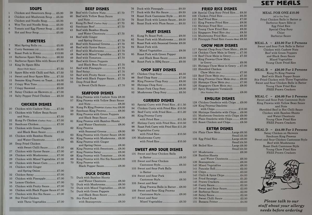 Menu at Ruby Cantonese & Chinese Takeaway fast food, Bridgwater