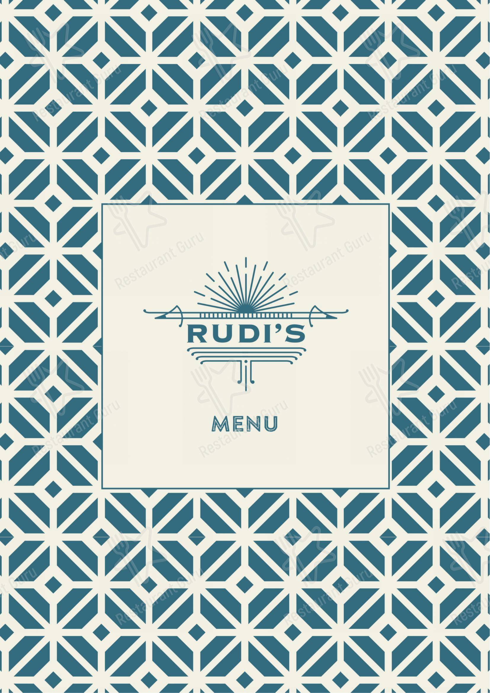 Menu at Rudi's Bar, Swindon