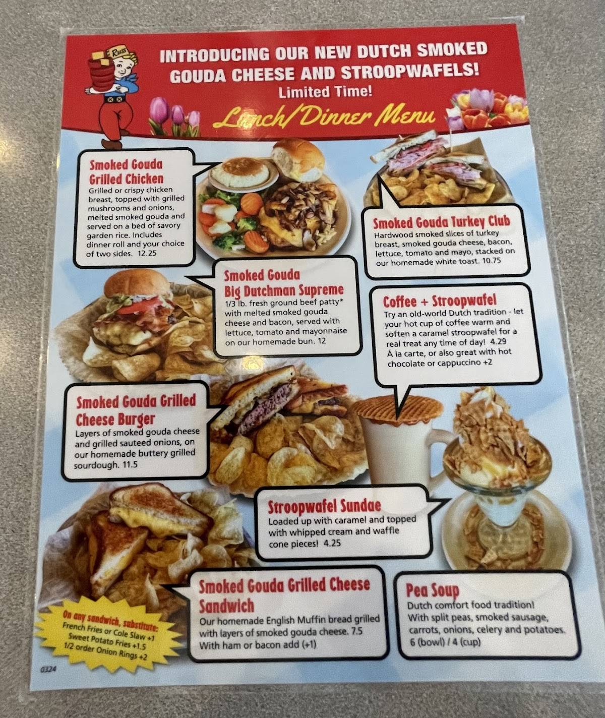 Menu at Russ' Restaurant, Grand Rapids, Alpine Ave NW