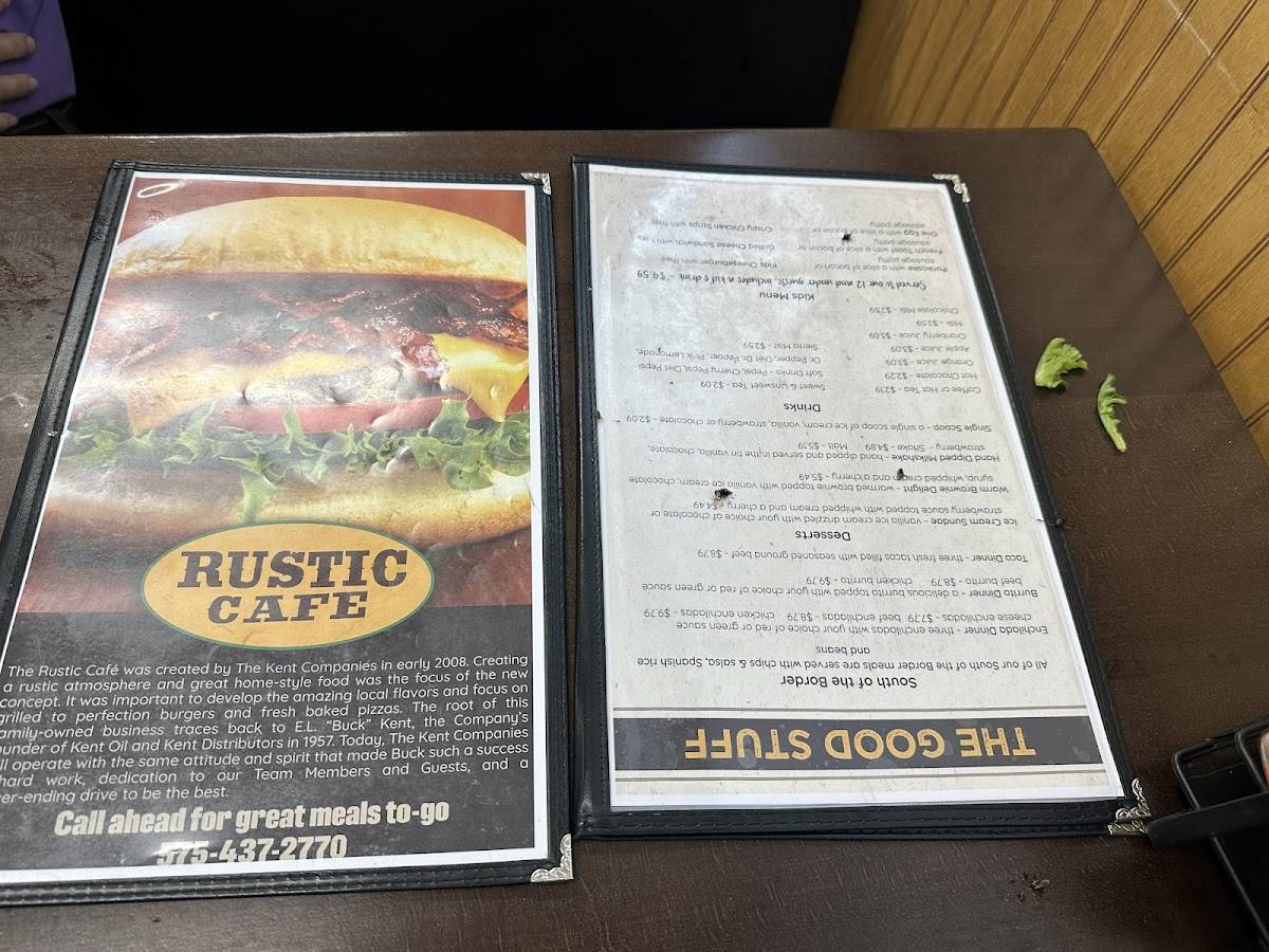 Menu at Rustic Café cafe, Alamogordo