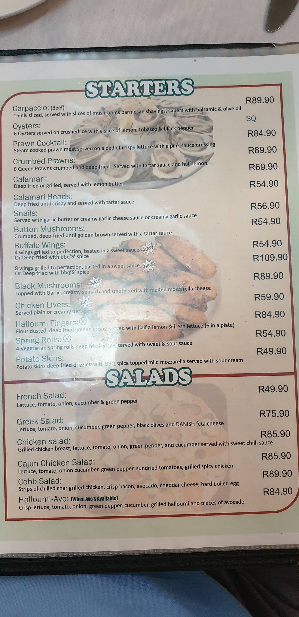 Menu at STEAKOUT GRILL restaurant, Rustenburg
