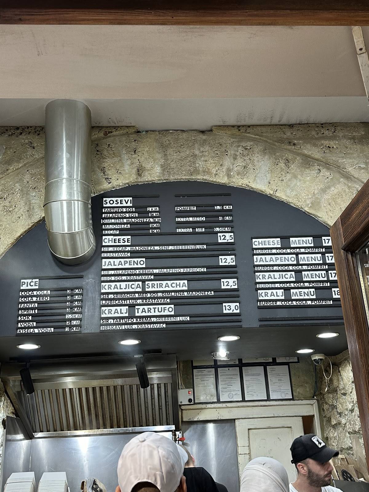 Menu at Šah Mat Burger Baščaršija restaurant, Sarajevo, Ćurčiluk veliki 63