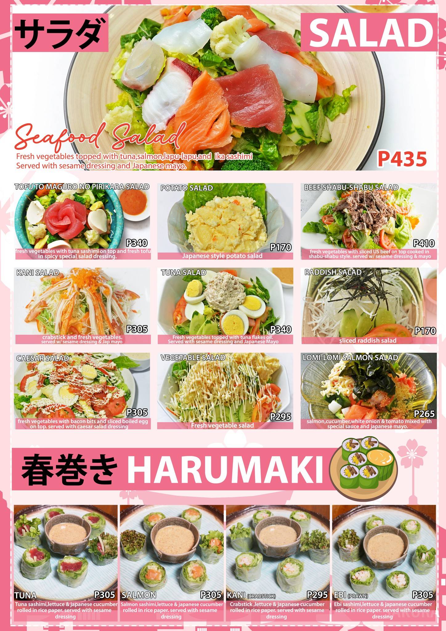 Menu at Sakura Japanese Restaurant, Subic Bay Freeport Zone, Lot 7B ...
