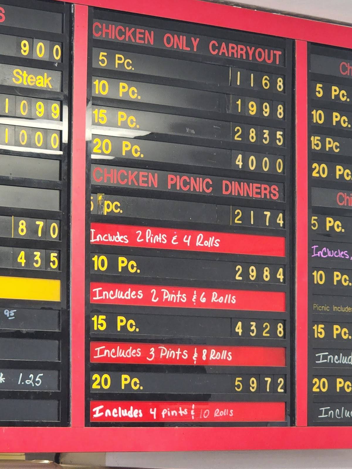 Menu at Jim's Country Style Chicken, Inc. restaurant, Salina