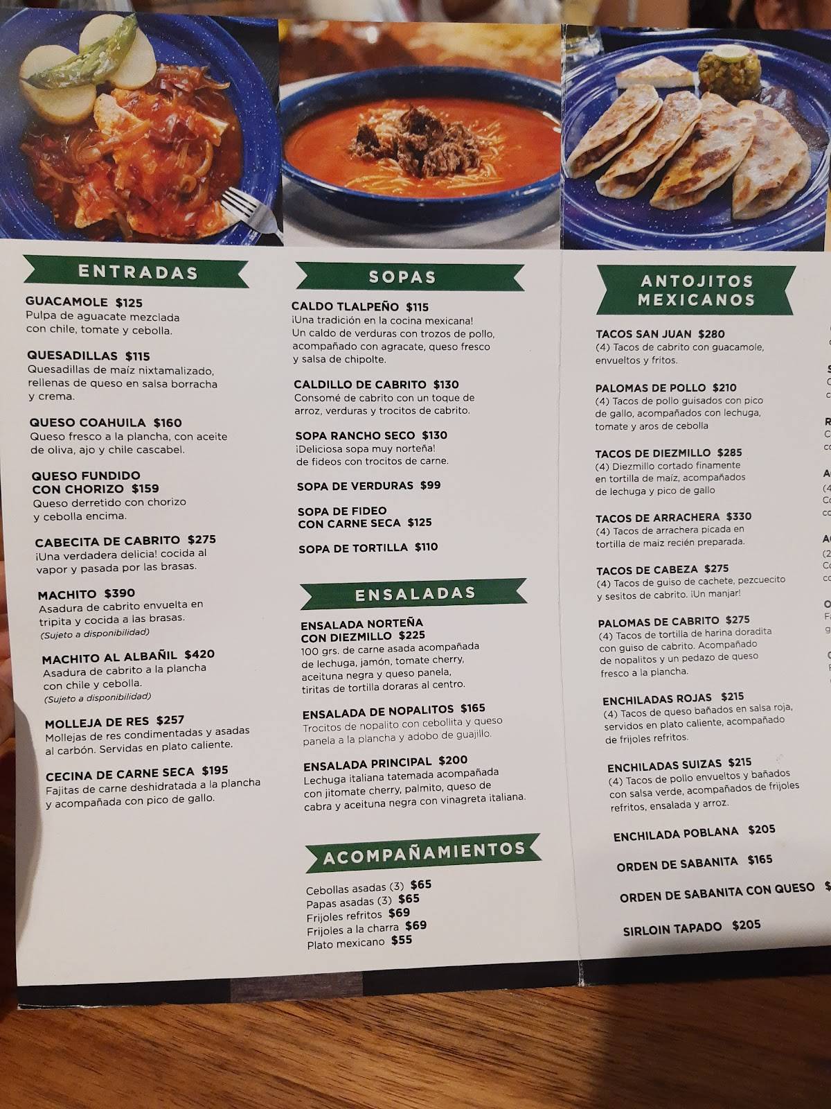 Carta del restaurante El Chivatito Principal, Saltillo, Perif. Luis ...