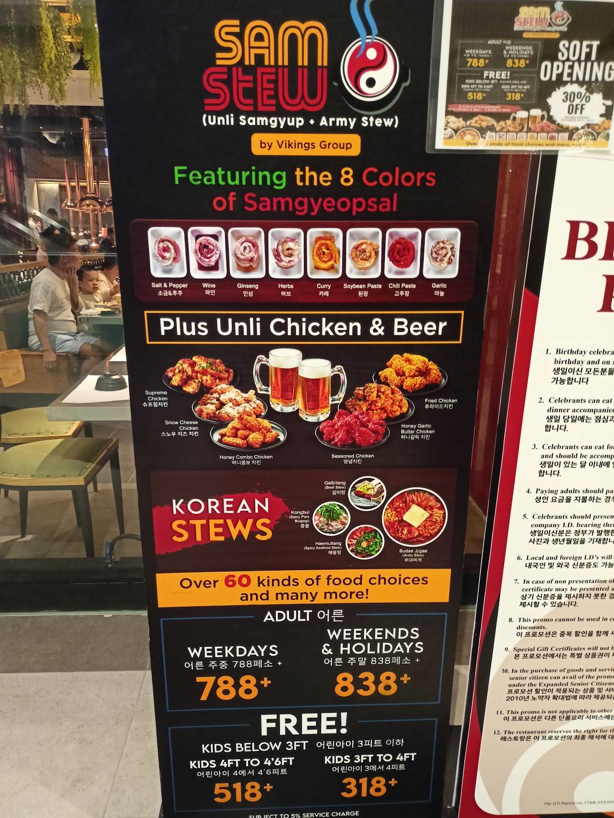 Menu at Sam Stew, Vertis North restaurant, Quezon City, Level 2 KTown