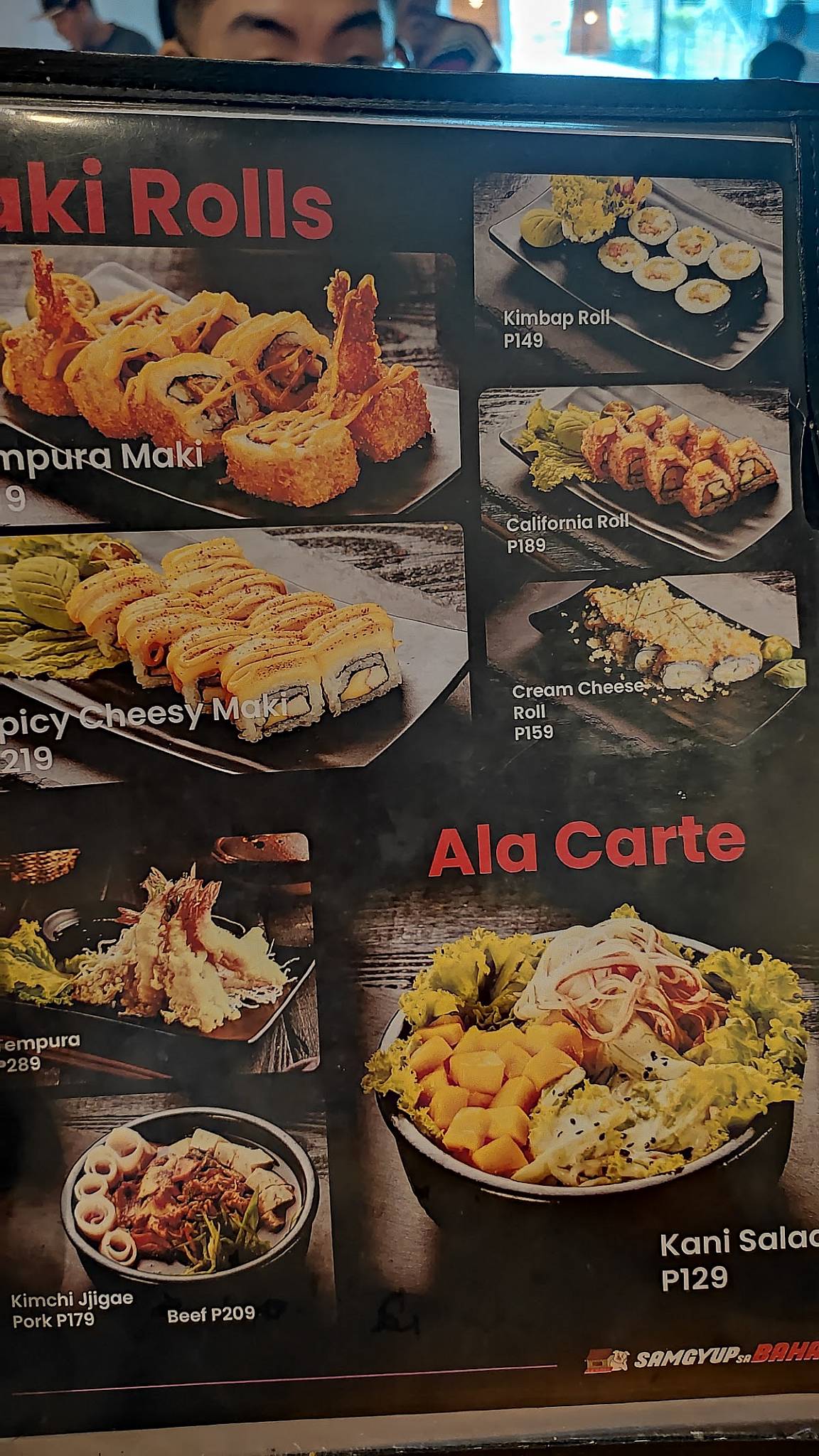 Menu at Samgyup sa Bahay - Waltermart Antipolo restaurant, Antipolo