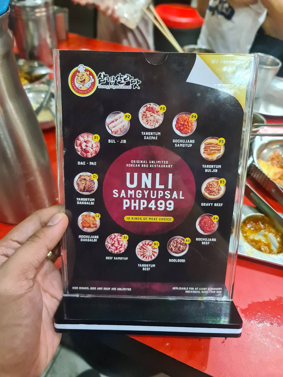 Carta del restaurante Samgyupsalamat - Salem Complex, Pasay, Salem Complex