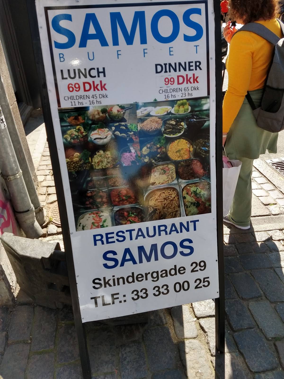Menu at Samos restaurant, Copenhagen
