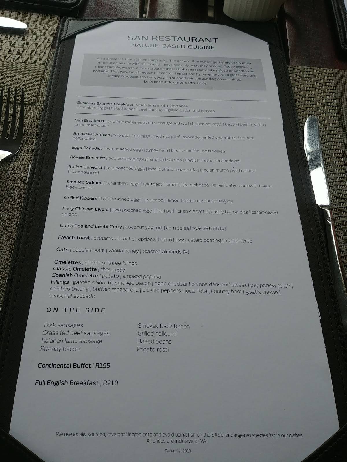 Menu at San Deck, Bar & Restaurant, Sandton