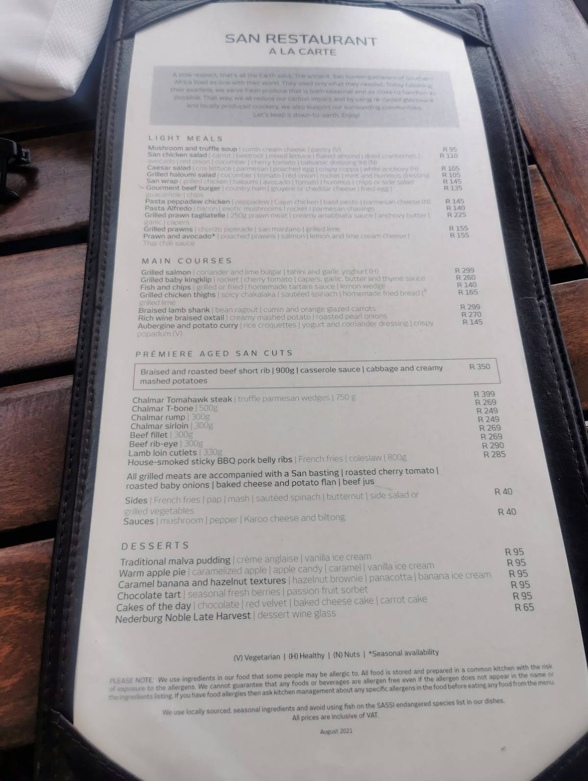 Menu at San Deck, Bar & Restaurant, Sandton