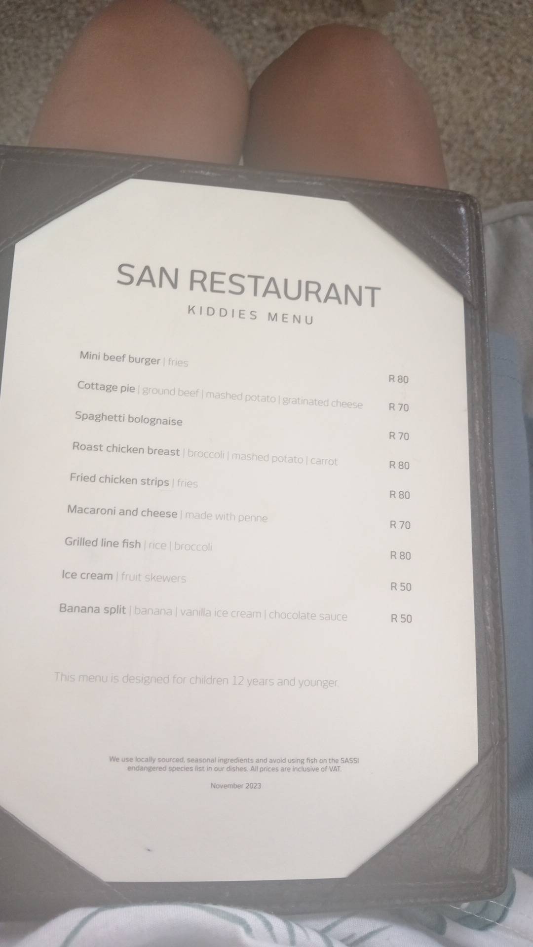 Menu at San Deck, Bar & Restaurant, Sandton