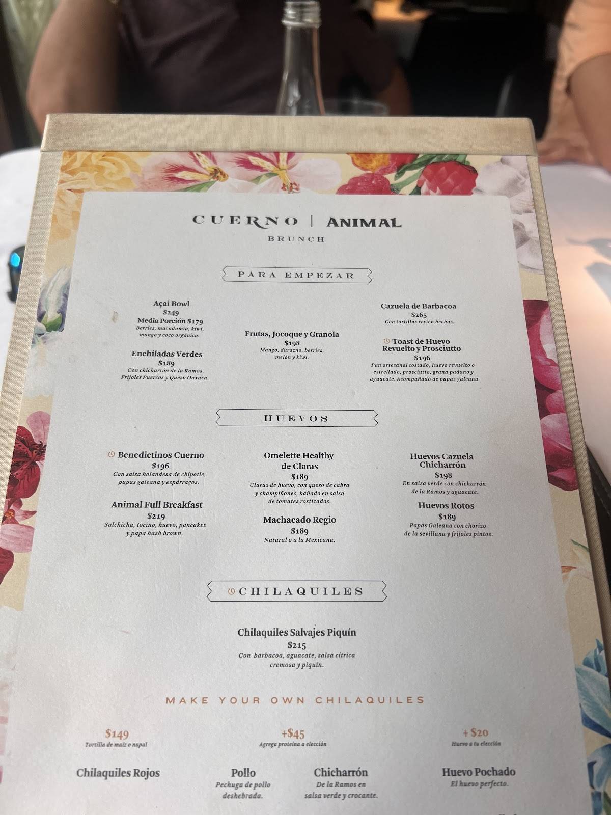 Carta del restaurante Cuerno Calzada, San Pedro Garza García