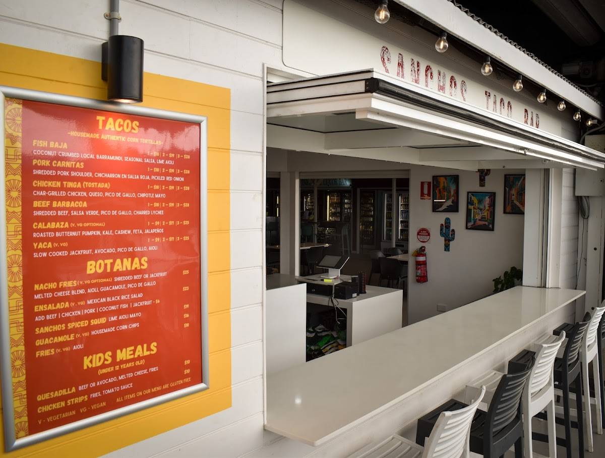 Menu at Sanchos Taco Bar, Darwin City