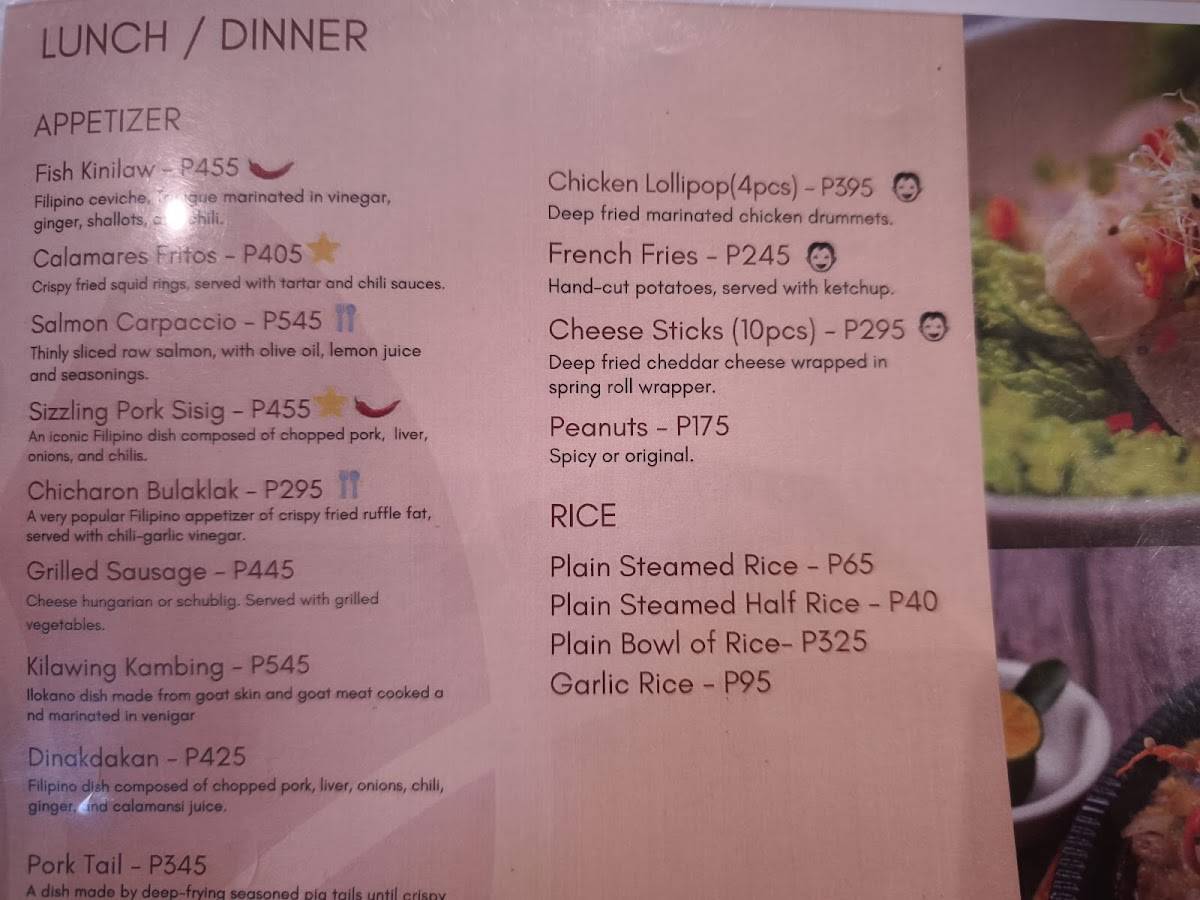 Menu at Sandtrap Café by Culinary Adventures restaurant, Lipa