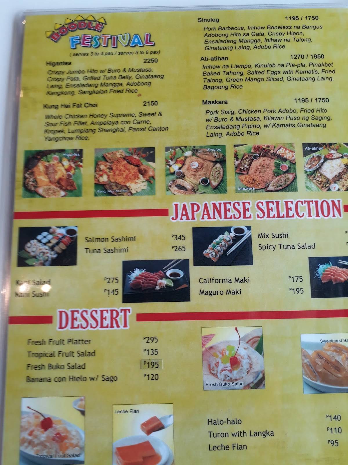 Menu at Sangkalan Restaurant, Quezon City, 41 West Ave