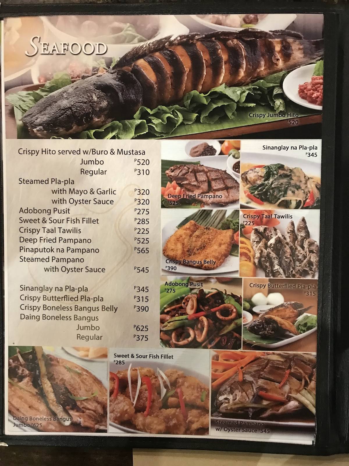 Menu at Sangkalan Restaurant, Quezon City, 41 West Ave