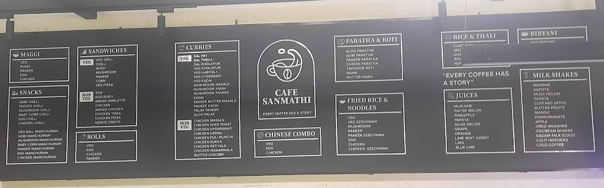 Menu at Sanmathi Cafe (K B), Nitte