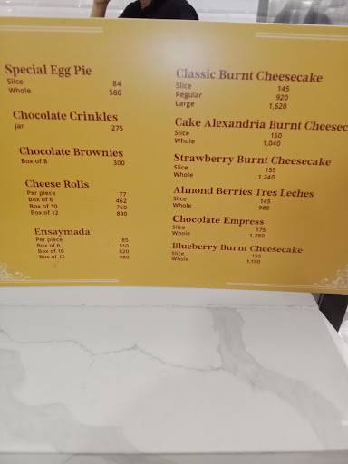 Menu at Sarah's Bakehouse, Quezon City, H3R5+HQF