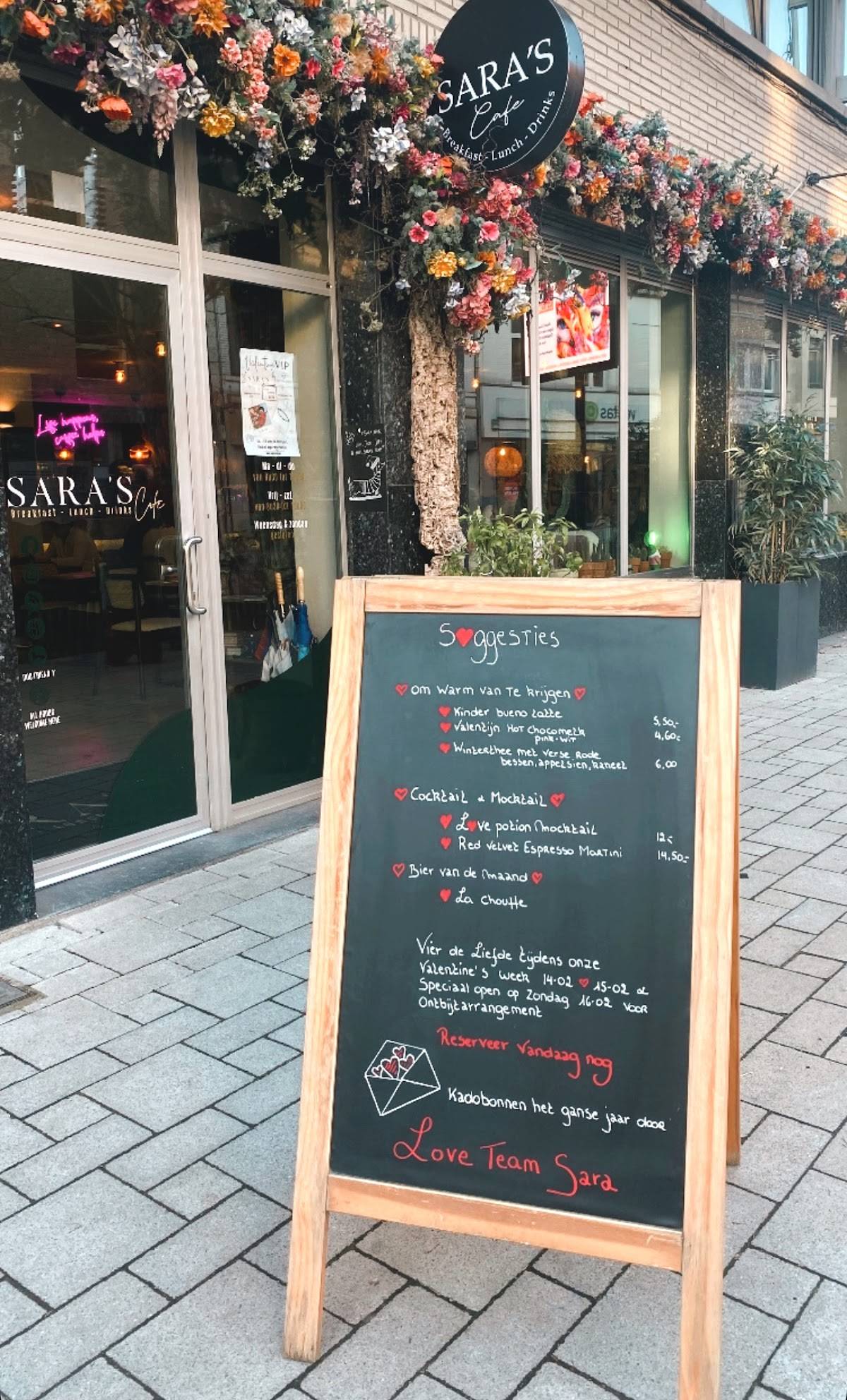 Menu at Sara's Café, Ninove