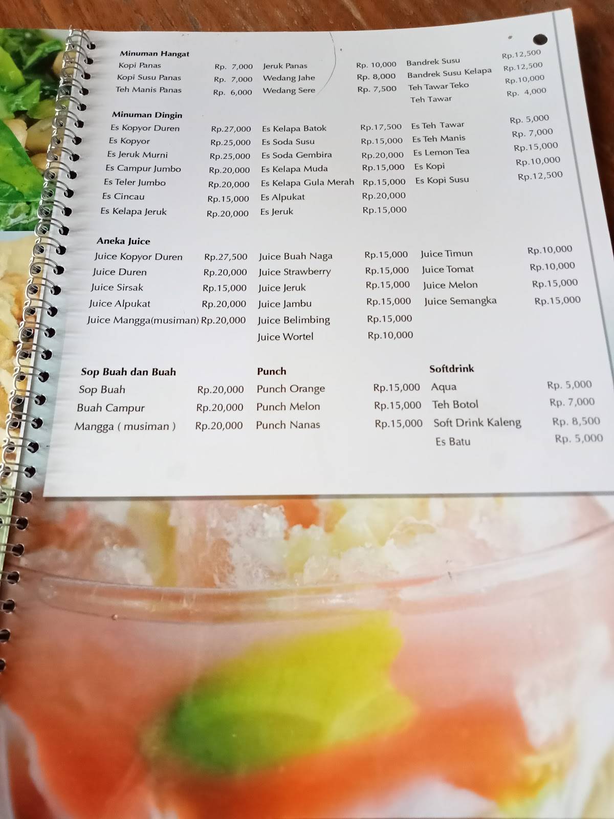Menu at Sari Kuring Indah restaurant, Cilegon, Jl. Jend A Yani 35 RT 006/03