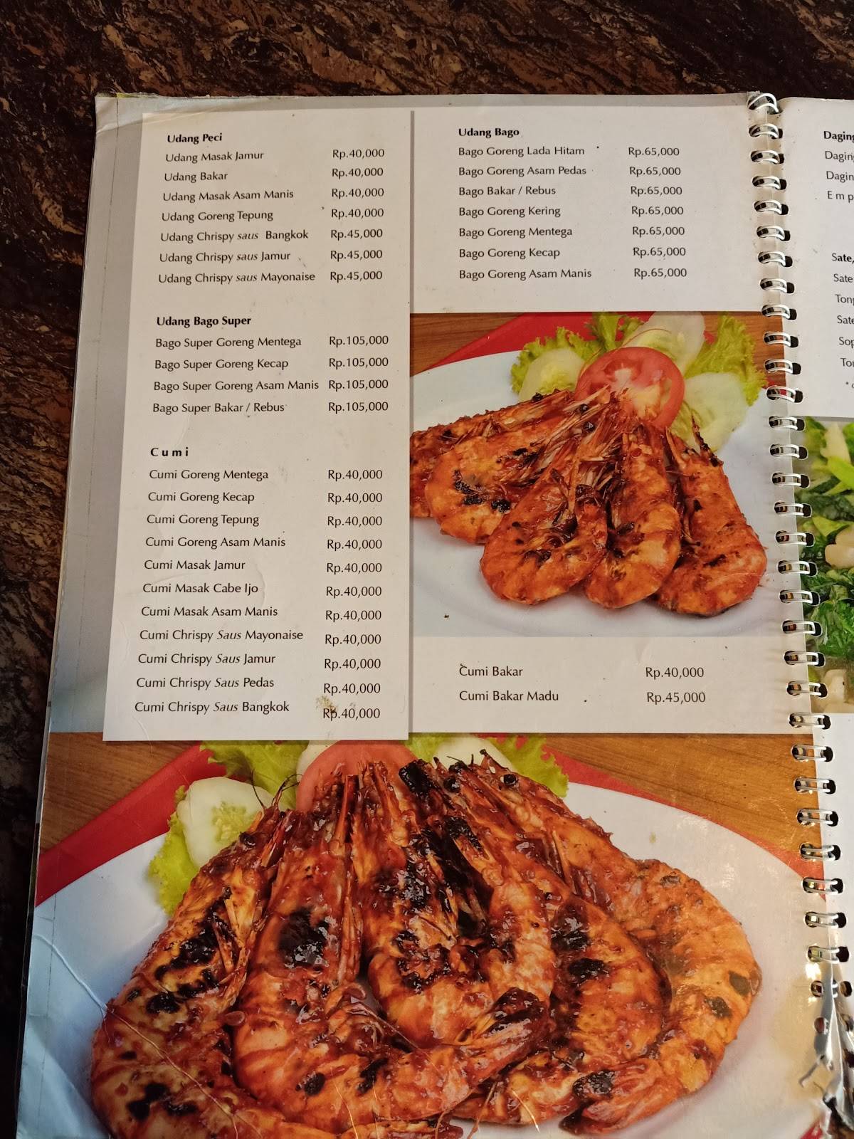 Menu at Sari Kuring Indah restaurant, Cilegon, Jl. Jend A Yani 35 RT 006/03