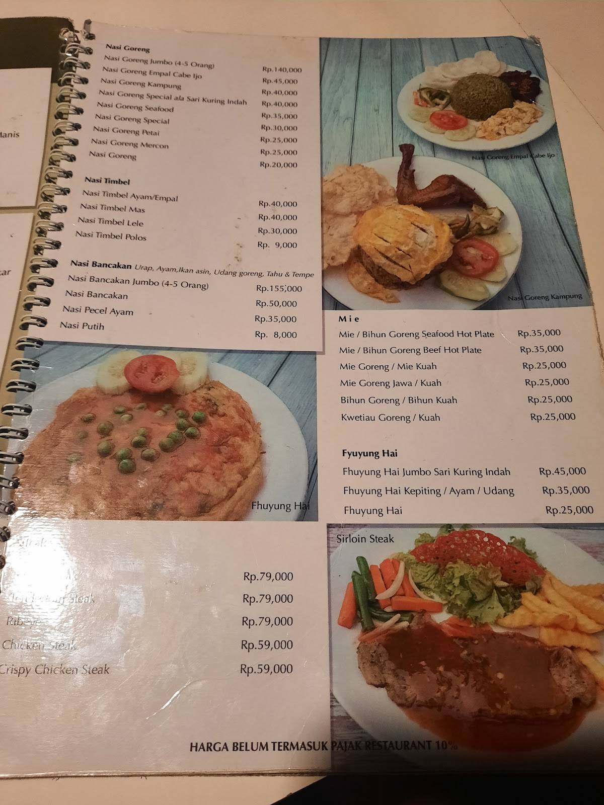 Menu at Sari Kuring Indah restaurant, Cilegon, Jl. Jend A Yani 35 RT 006/03