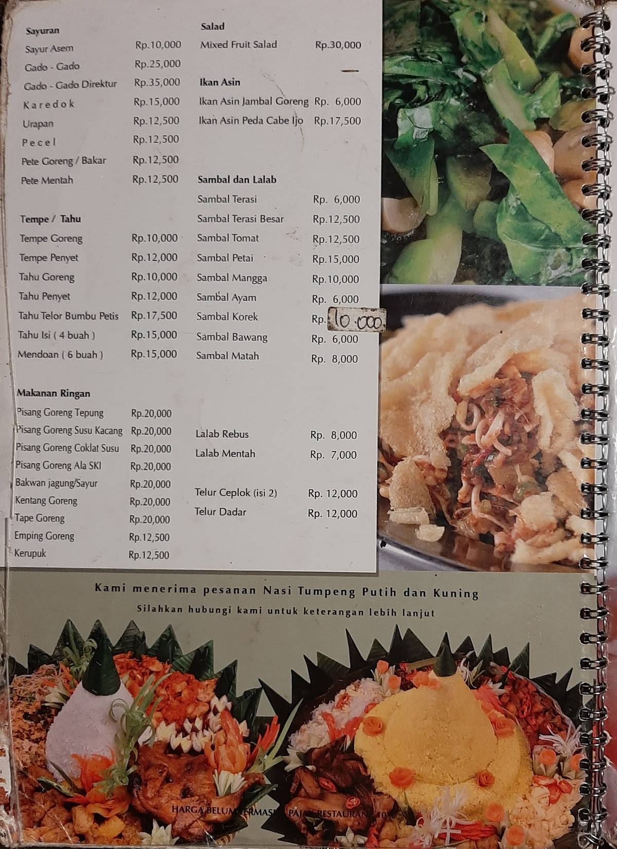 Menu at Sari Kuring Indah restaurant, Cilegon, Jl. Jend A Yani 35 RT 006/03