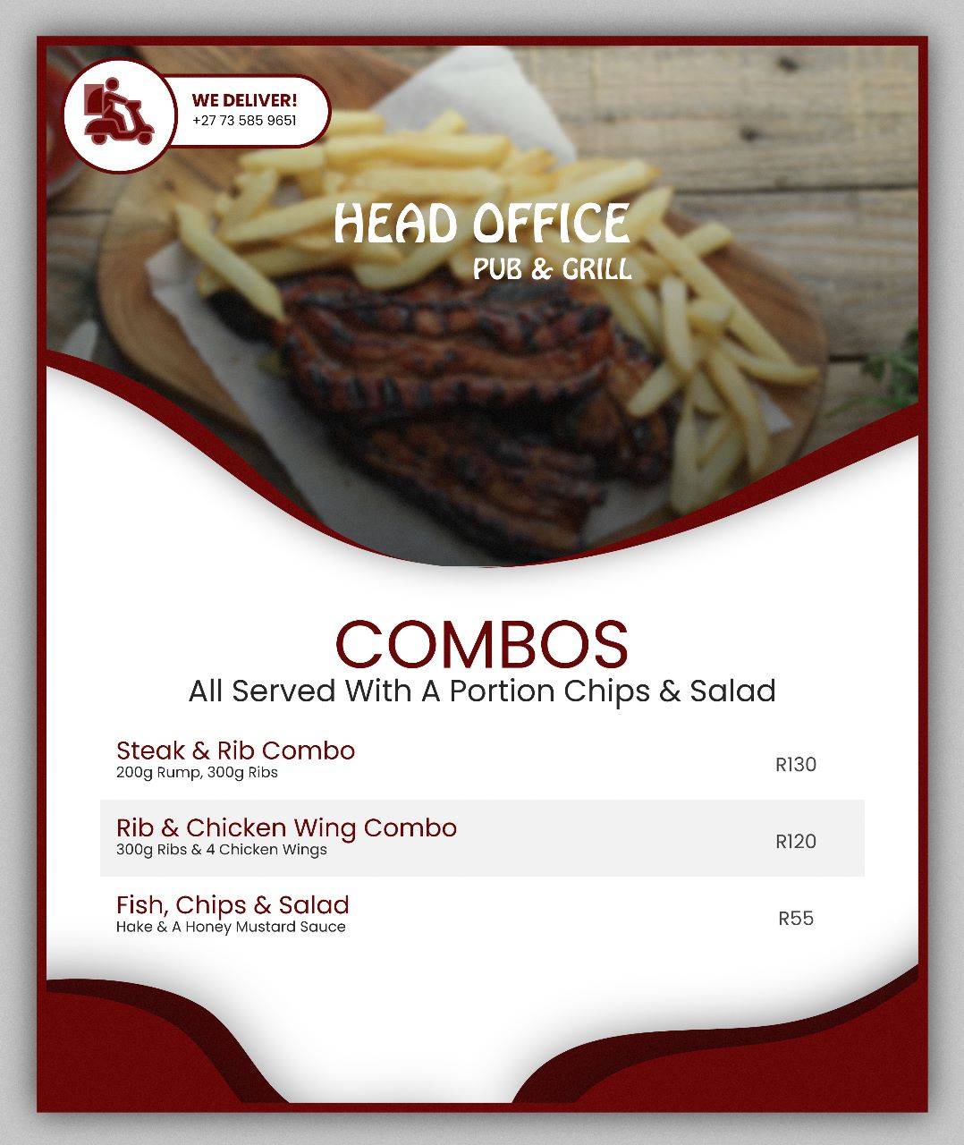 Menu at Head Office Pub Grill, Sasolburg
