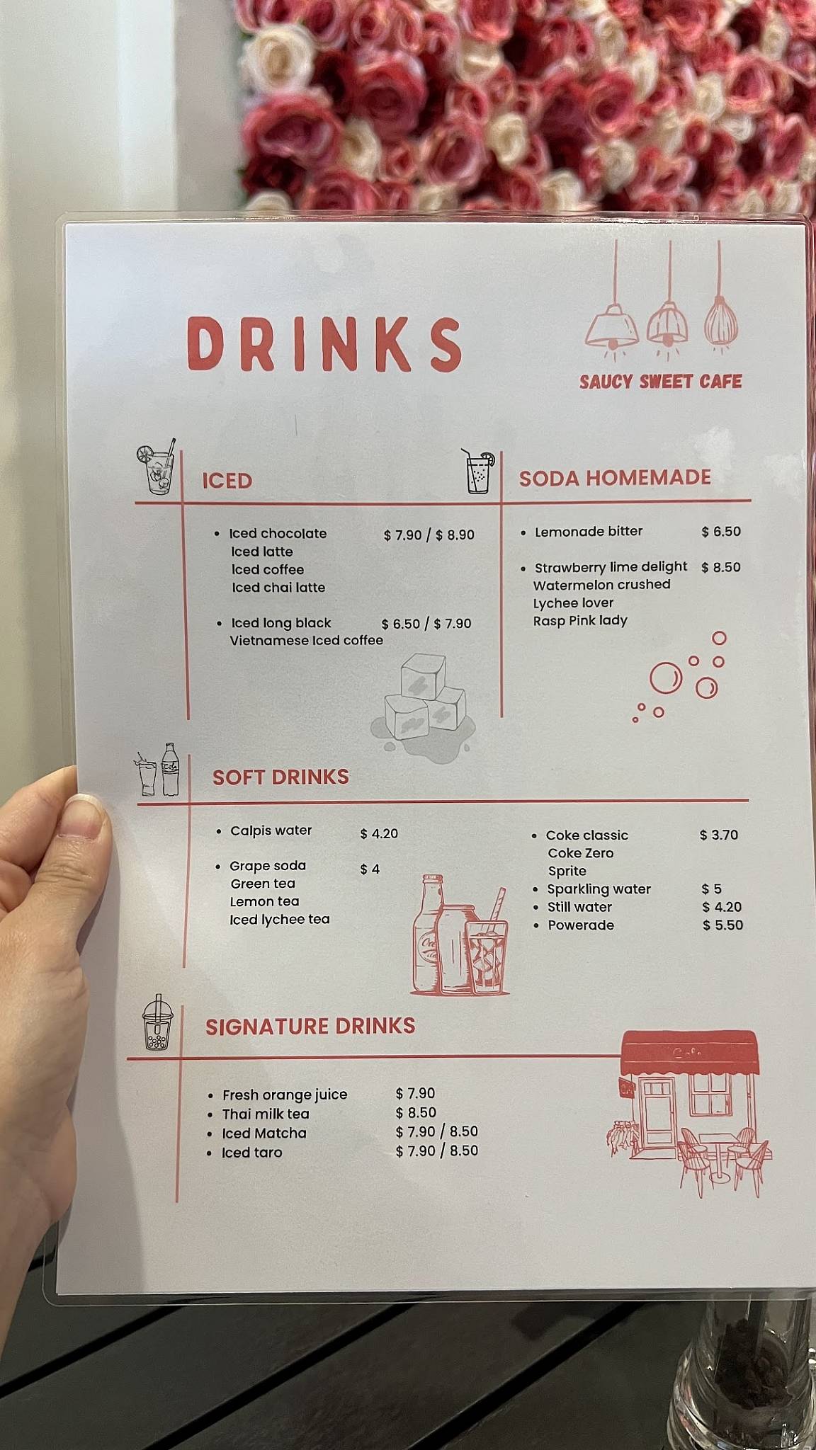 Menu at Saucy Sweet Cafe, Glenelg
