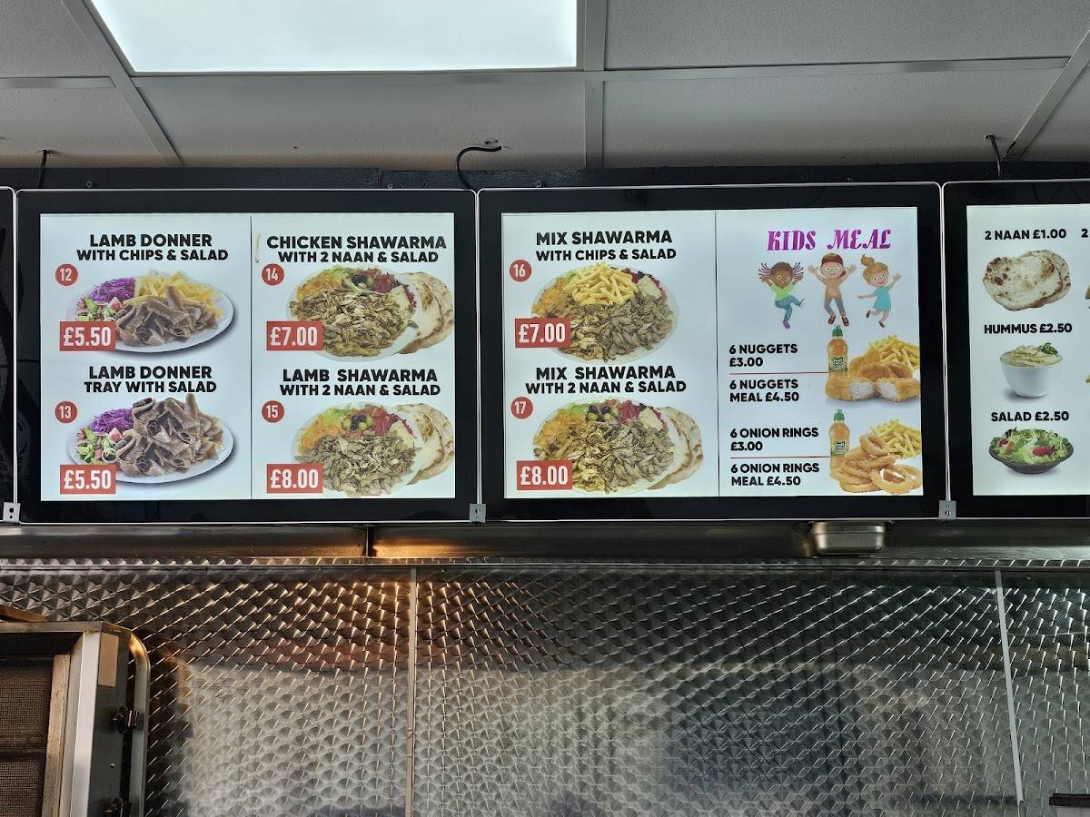 Carta del restaurante Savoury Shawarma, Stockport