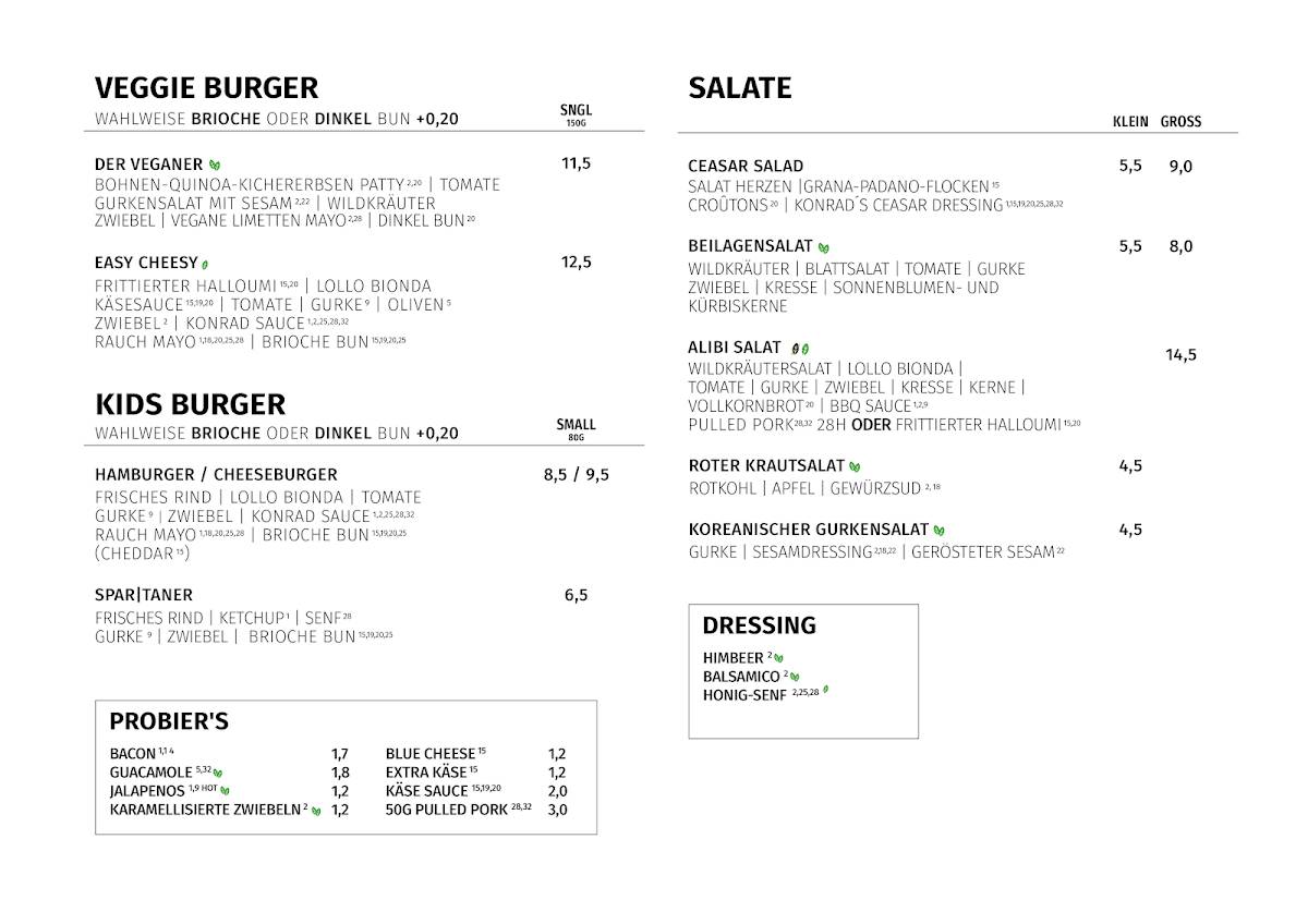 Speisekarte von Das-konrad restaurant, Schleiz