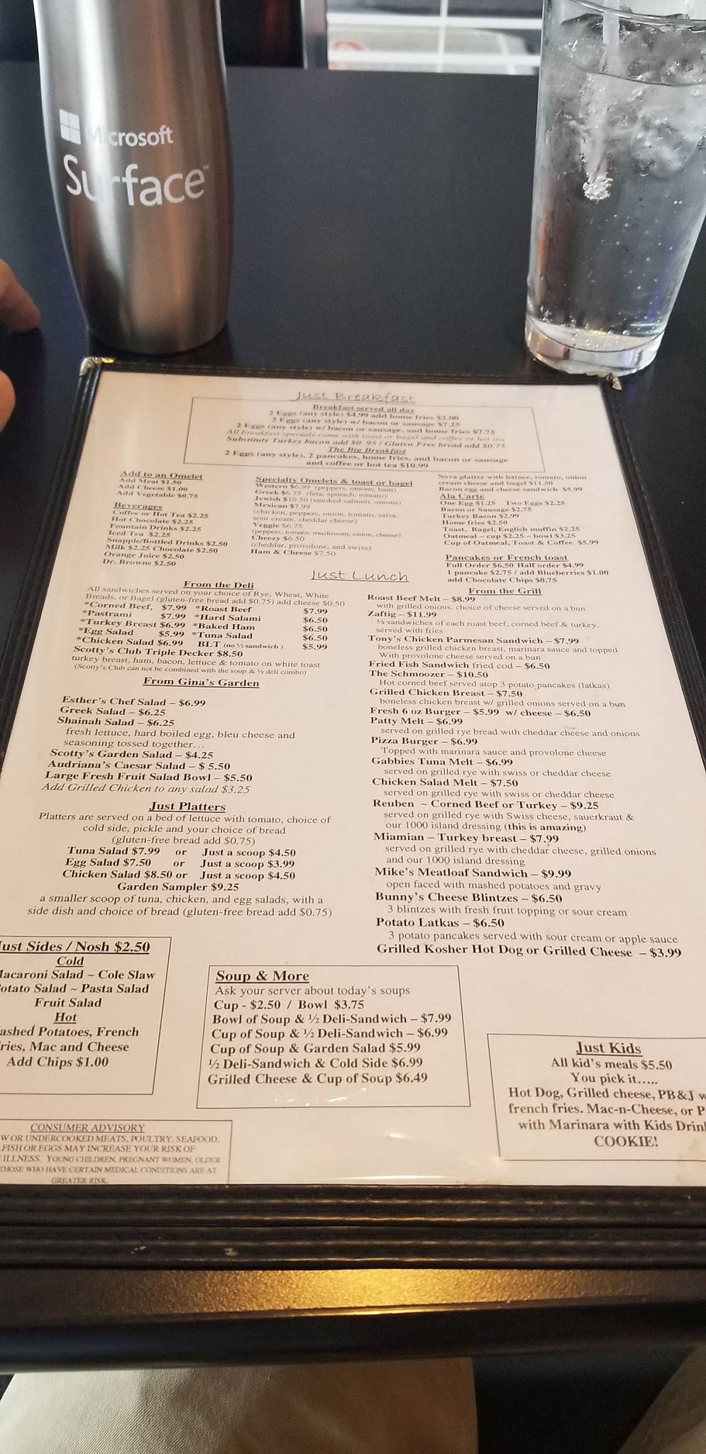 Menu at Scotty's Cafe, Columbus