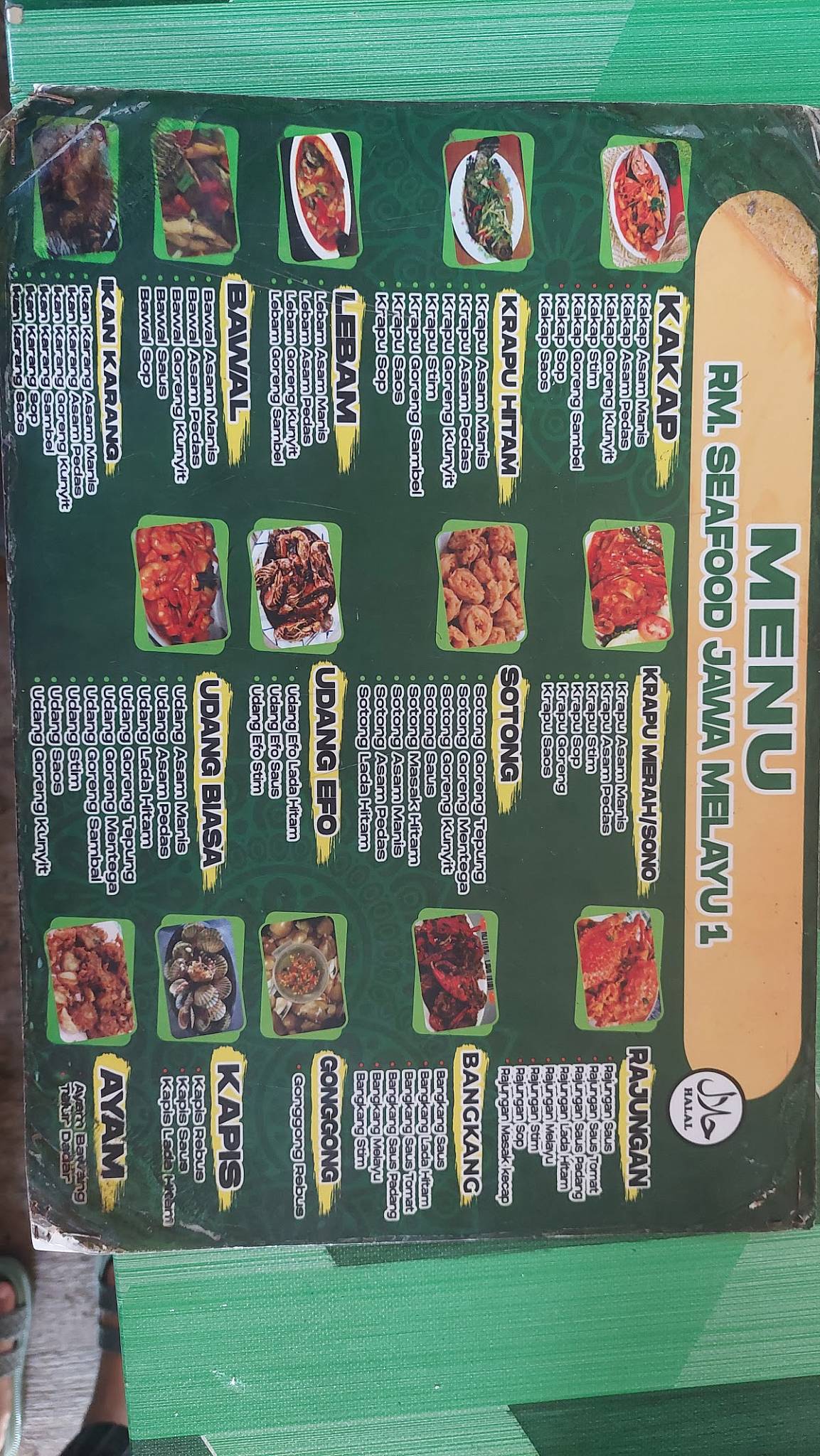 Carta del restaurante Seafood Jawa Melayu 1, Batam