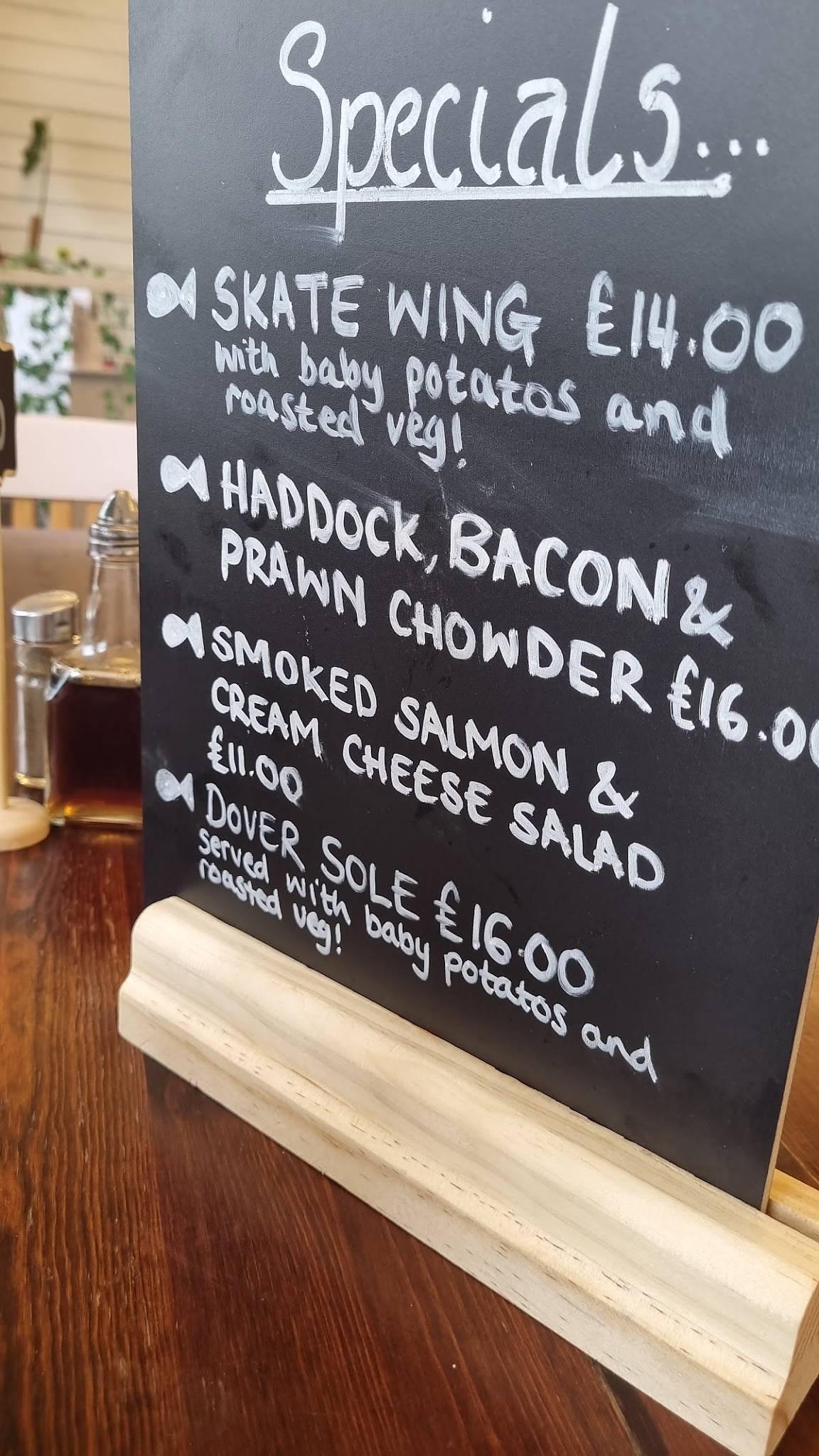 Menu at Seafood at dawn restaurant, West Mersea