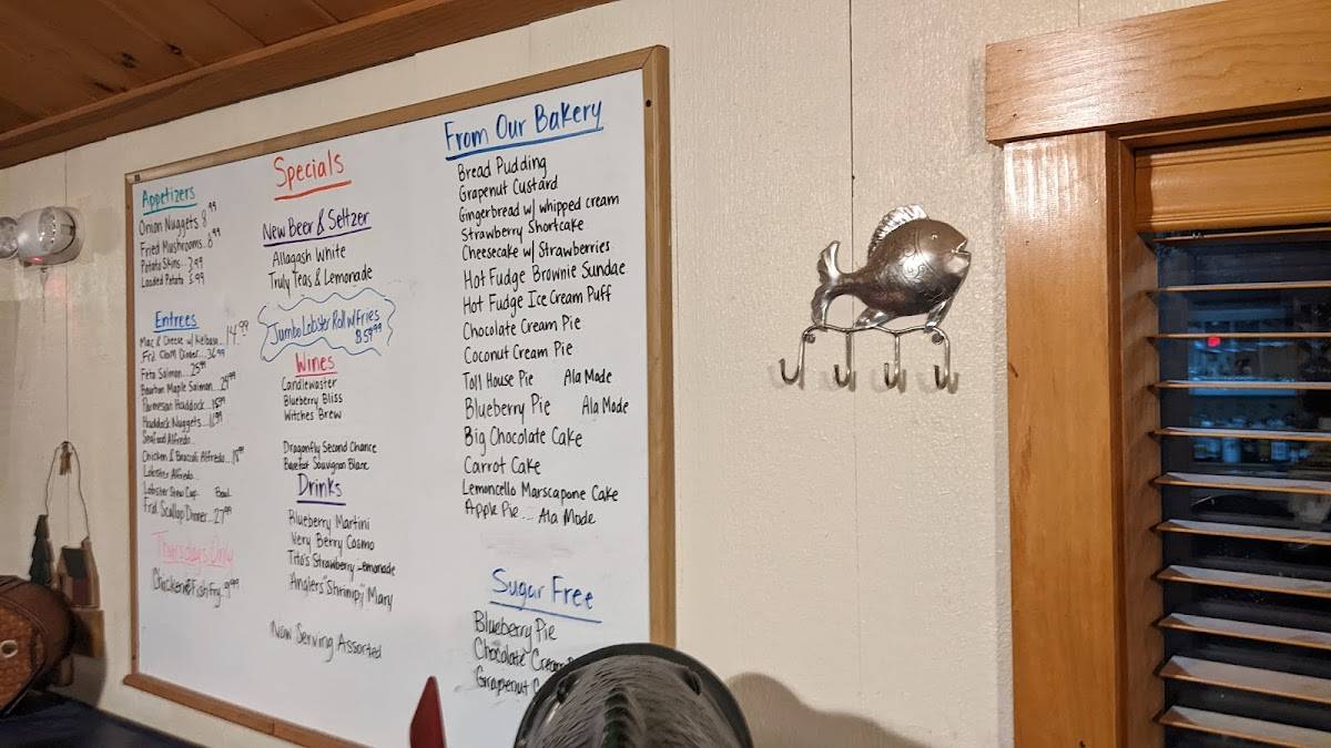 Menu at Anglers Restaurant, Searsport, 215 E Main St