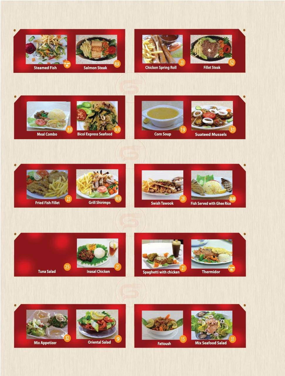 Carta del restaurante Golden Fork Muweilah Commercial, Sharjah, sarja