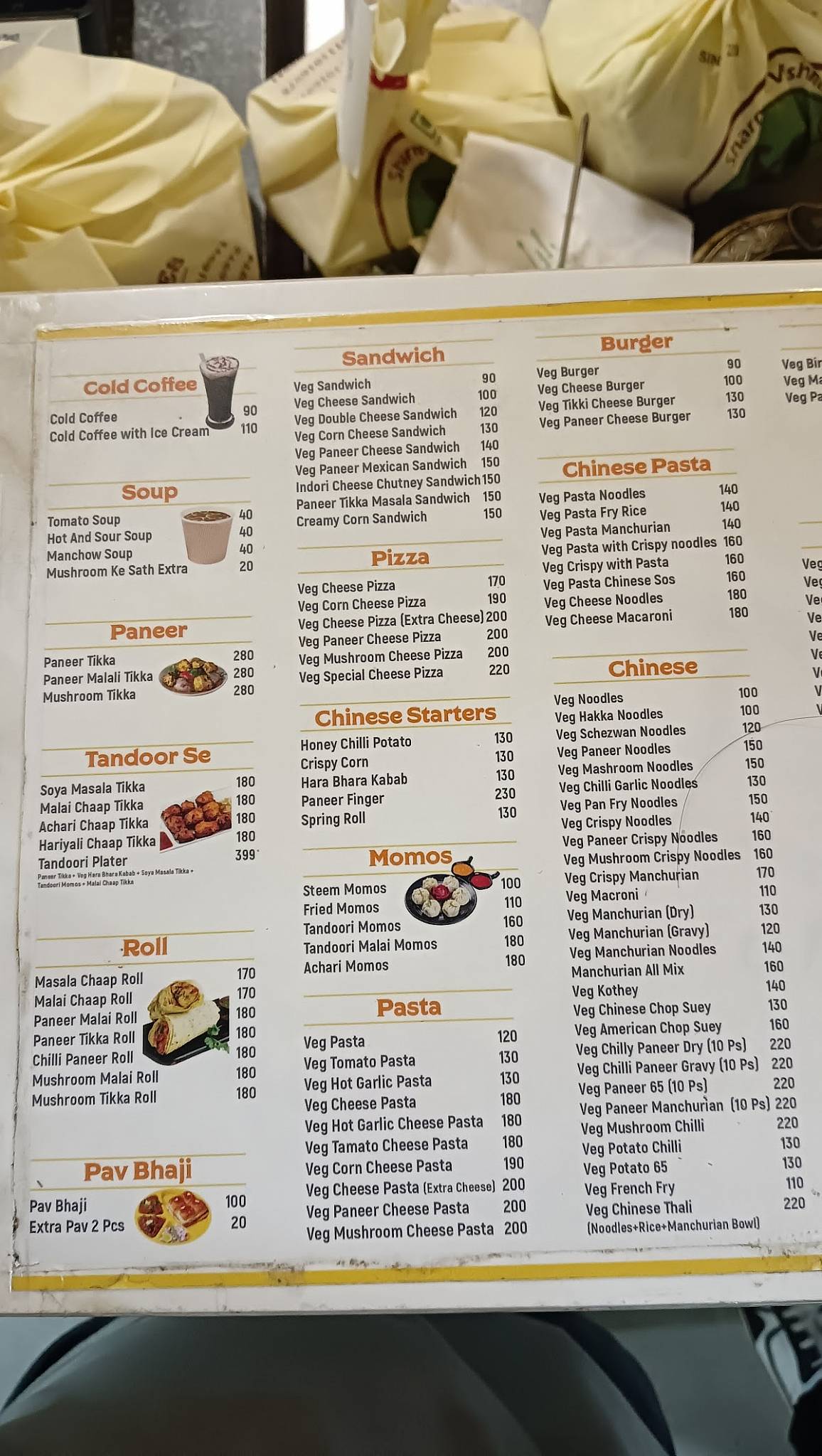 Menu at Sharma & Vishnu Fast Food Center, Bhopal, Plot No. 1