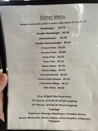 Menu at Sharp Corner Tavern pub & bar, Hermann