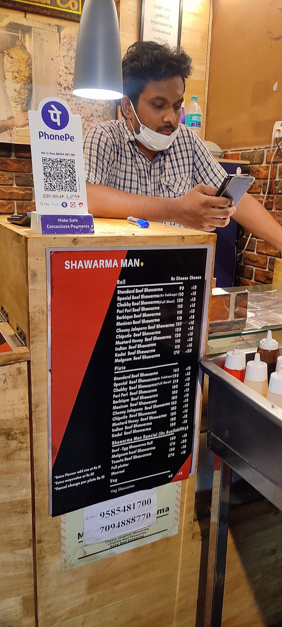 Menu at Shawarma Man, Chennai