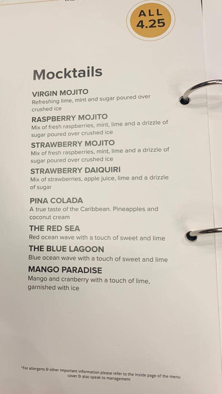 Menu at Shimlas Oldham restaurant, Oldham