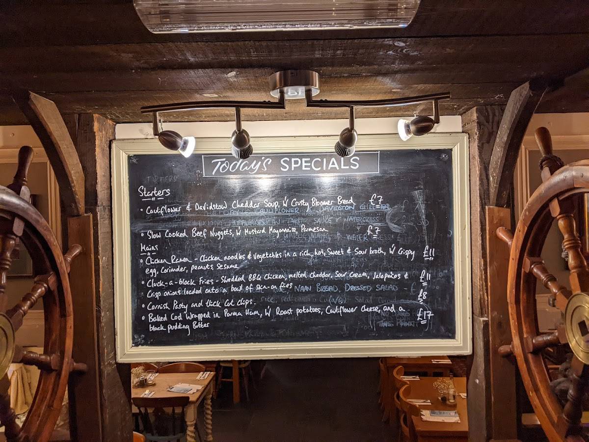 Menu at Ship Inn Pentewan pub & bar, Mevagissey, 31-33 W End
