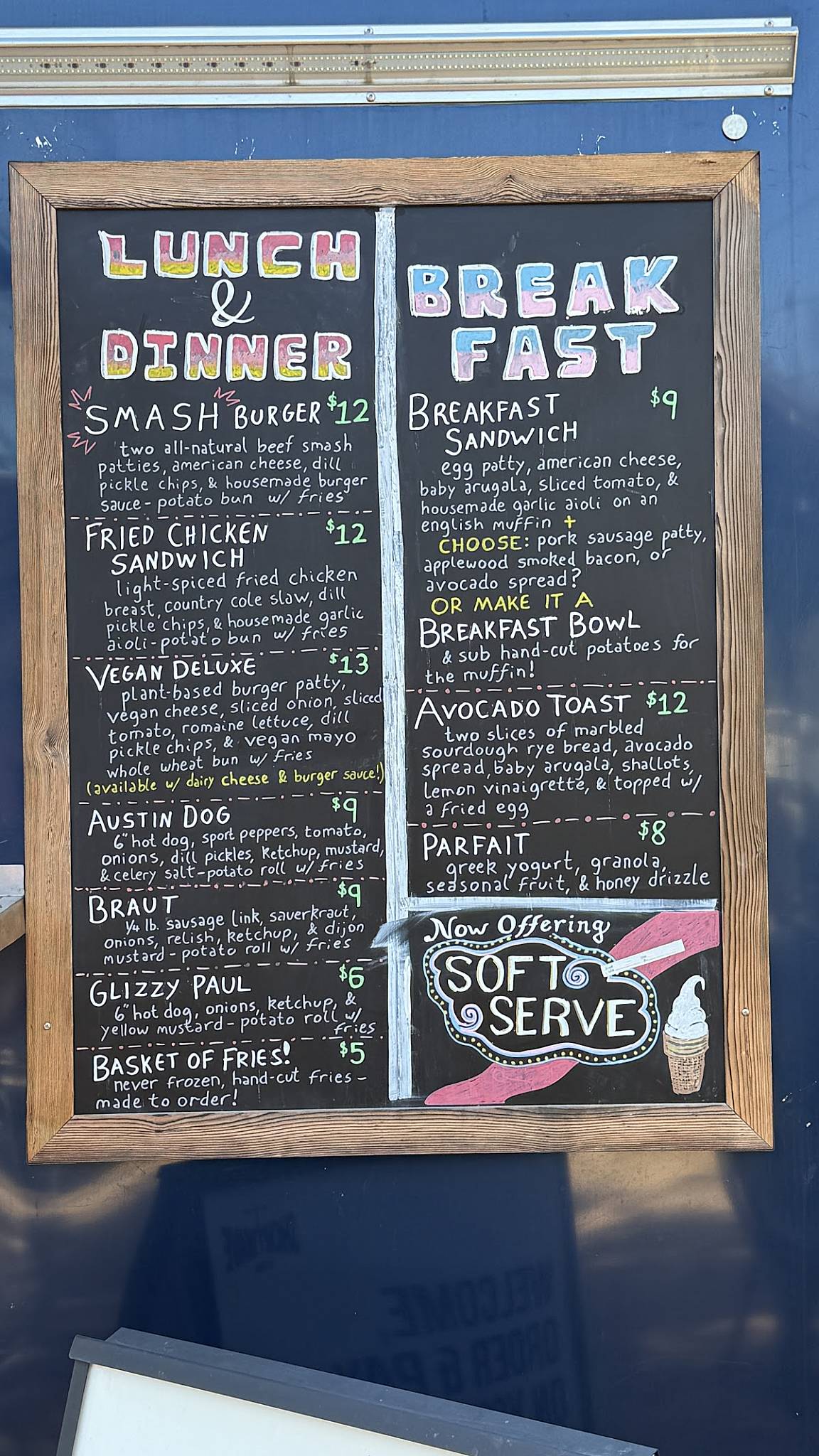 Menu at Shortwave Diner restaurant, Austin