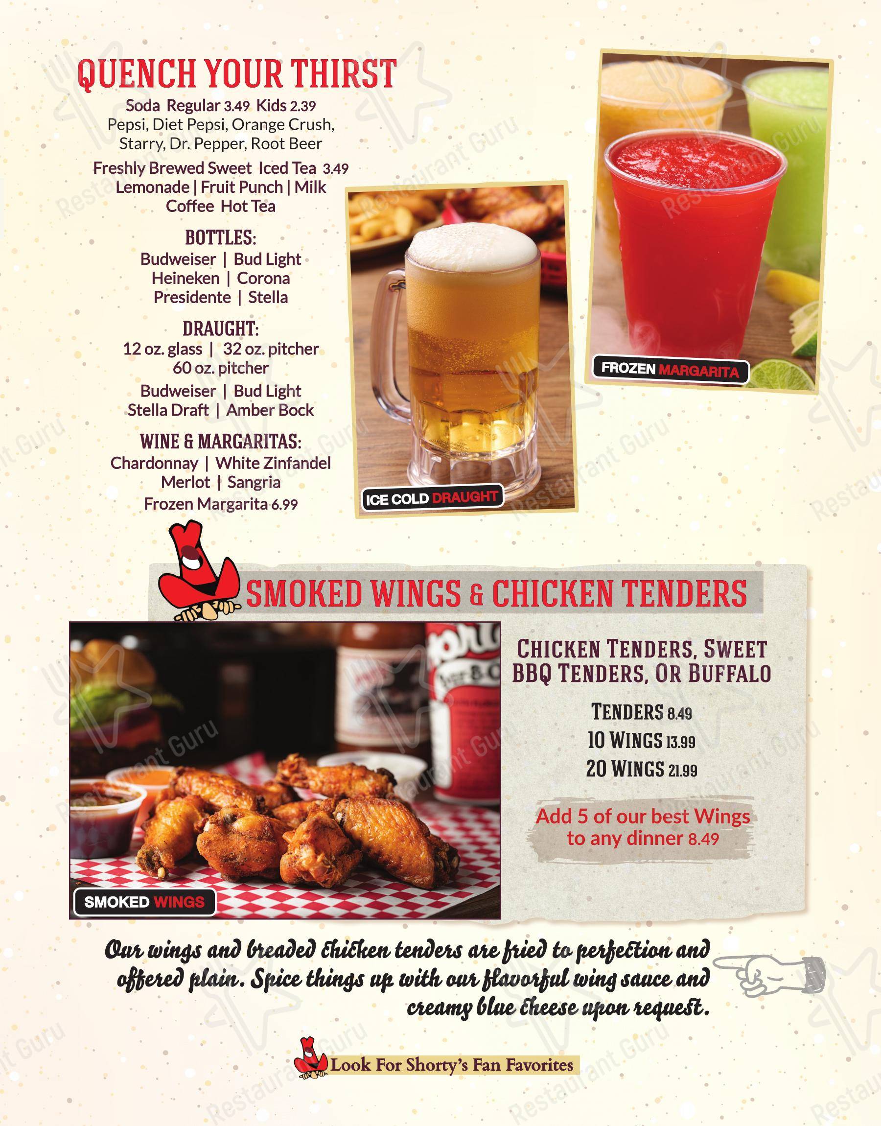 Menu at Shorty's BBQ West Miami, Miami, SW 40th St