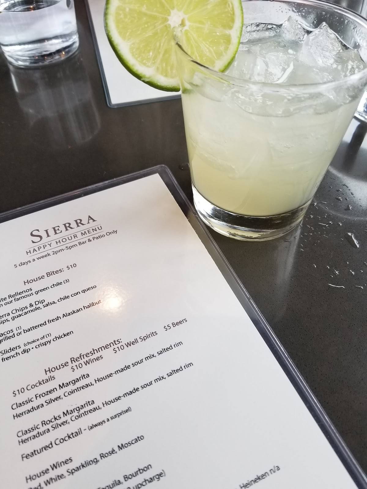 Menu at Sierra restaurant, Lone Tree