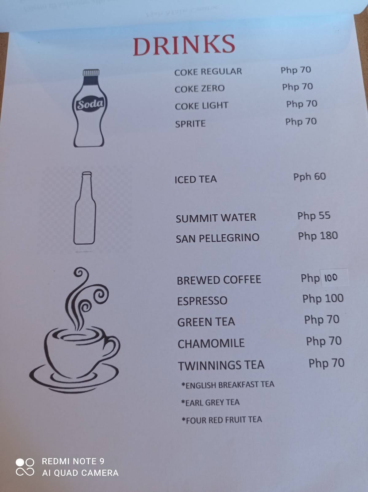 Menu at Mario Mio restaurant, Silang, 5XV7+3HF