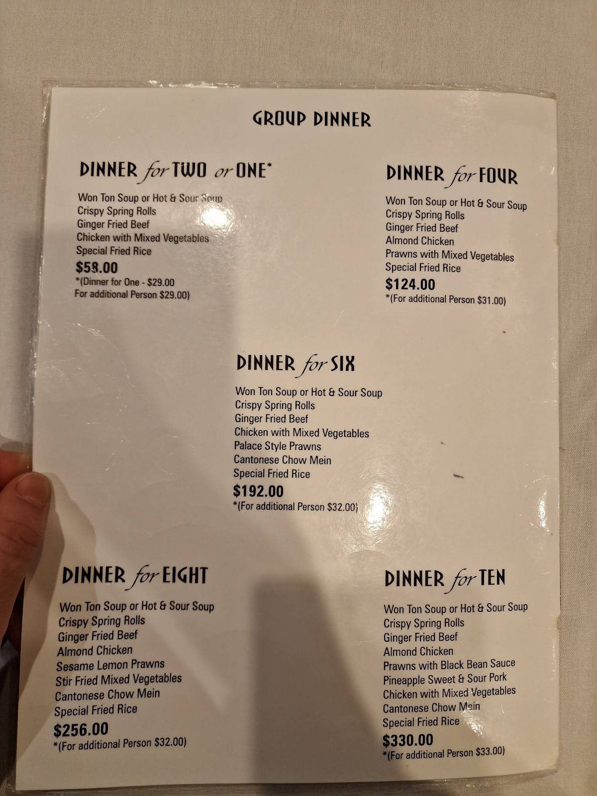 Menu at Silver Dragon Restaurant (Calgary), Calgary
